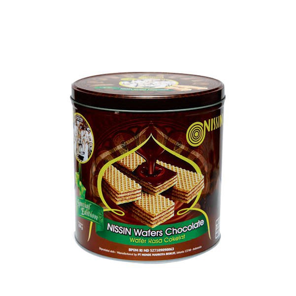Jual NISSIN WAFER CHOCOLATE CAN 330G / 374070 / WAFER COKLAT MAKANAN ...