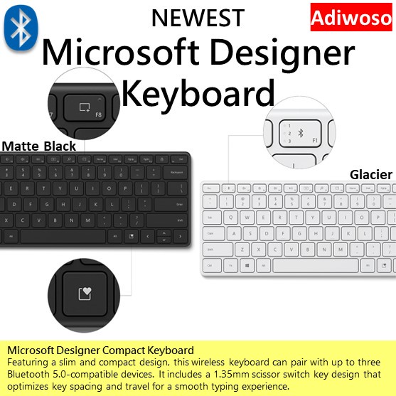 Jual Microsoft Designer Wireless Keyboard | Shopee Indonesia