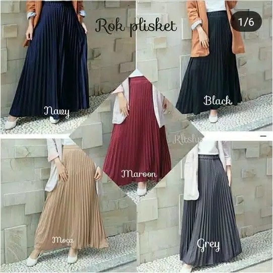Jual ROK PLISKET PANJANG / ROK PANJANG WANITA PLISKET MAYUNG / ROK ...