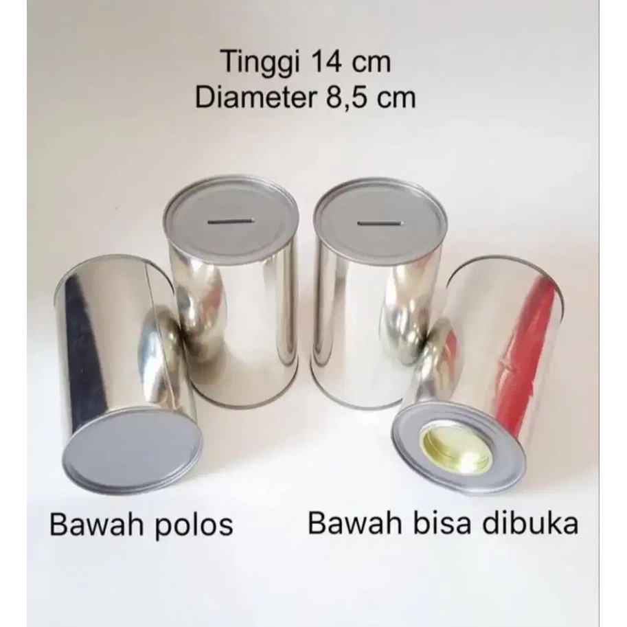 Jual Celengan Kaleng Polos TANPA STIKER ukuran sedang Buka Tutup dan ...