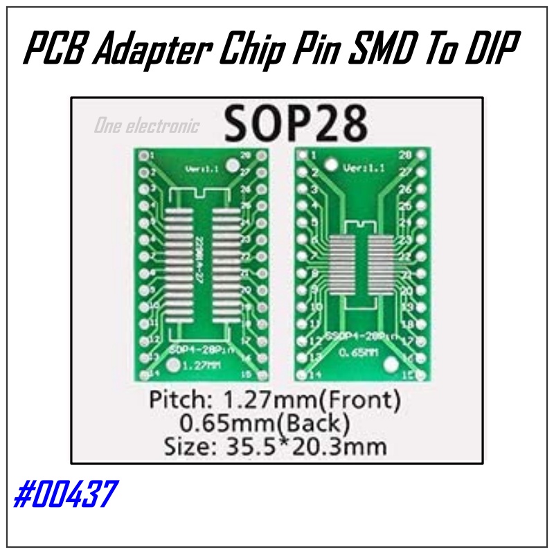 Jual PCB Converter Smd 0.65mm/1.27mm SOP4-28Pin/SSOP4-28Pin To 2.54mm ...