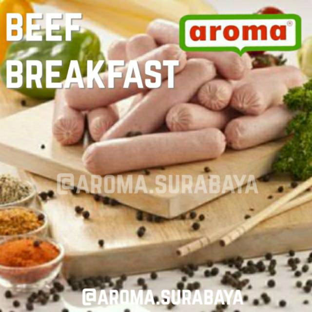Jual AROMA Beef Breakfast Sausage 7cm 1000gr / 1kg Sosis Daging Sapi ...
