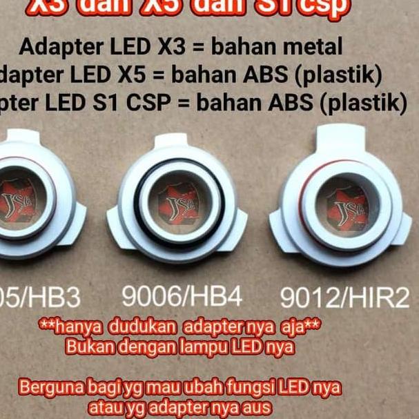 Jual Baru Stock Adapter untuk LED X3 / X5 / S1 soket H8/H9/H11/H16/HB3/HB4/HiR2 9012 ...