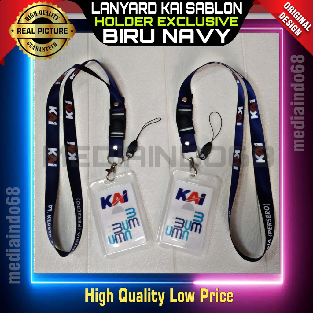 Jual Lanyard Id Card KAI BIRU NAVY/StrapHP/Flasdisk/KAI Terbaru ...