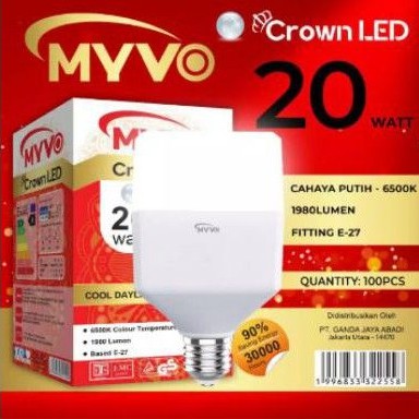 Jual Lampu Led Myvo Crown 20 Watt Super Duper Terang | Shopee Indonesia