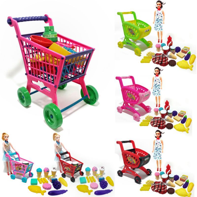 Jual MAINAN ANAK PEREMPUAN CEWEK SHOPPING CART TROLLEY BONEKA BELANJA ...