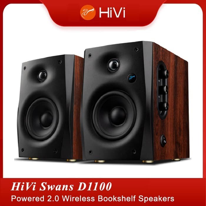 Jual HIVI SWANS D1100 POWERED 2.0 WIRELESS BOOKSHELF SPEAKERS | Shopee ...