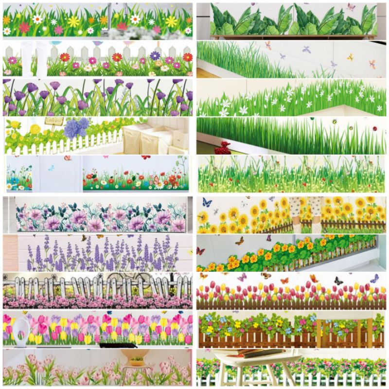 Jual KYKIDS Wallsticker Wall Sticker Stiker Rumput Bunga Tanaman uk L ...