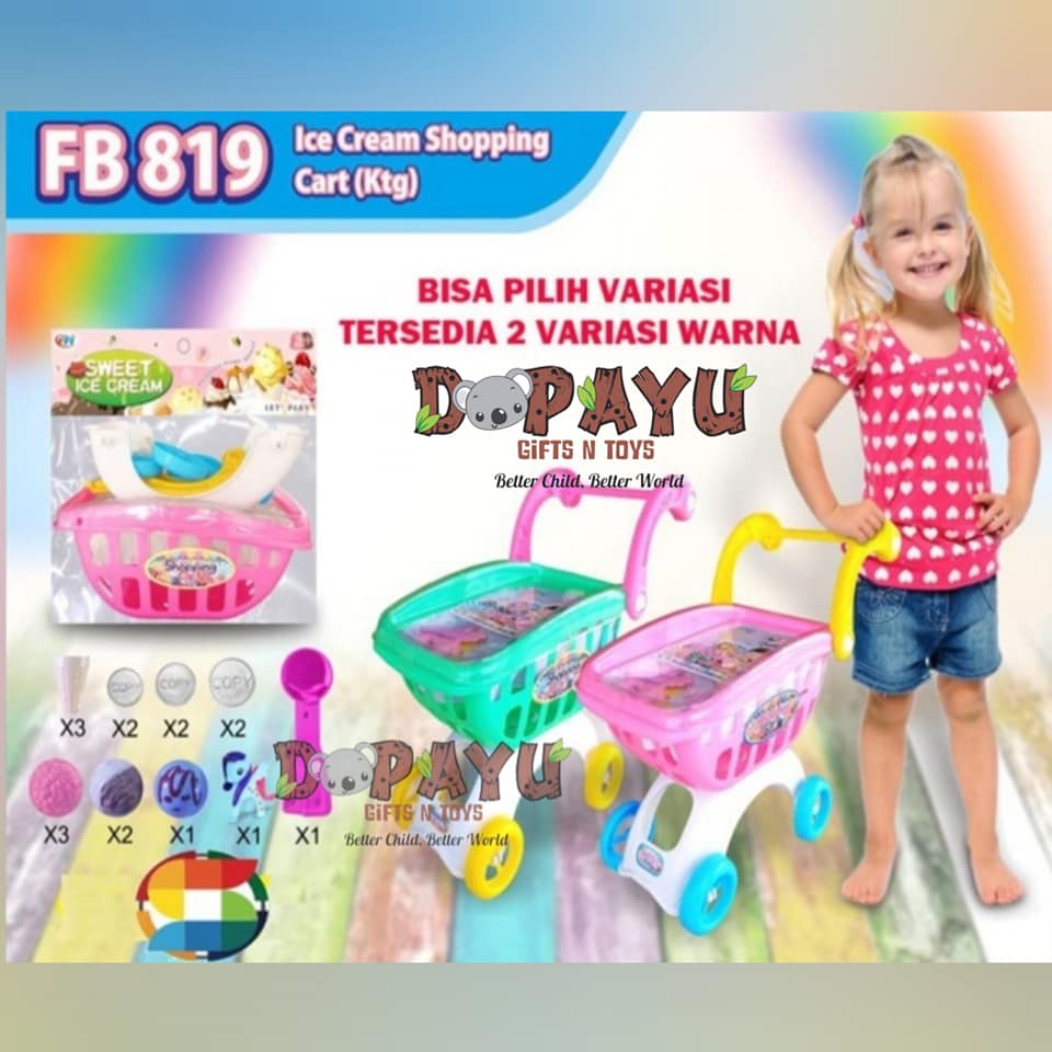 Jual MAINAN TROLLEY ICE CREAM SHOPPING CART FB819 ES KRIM TROLI ...