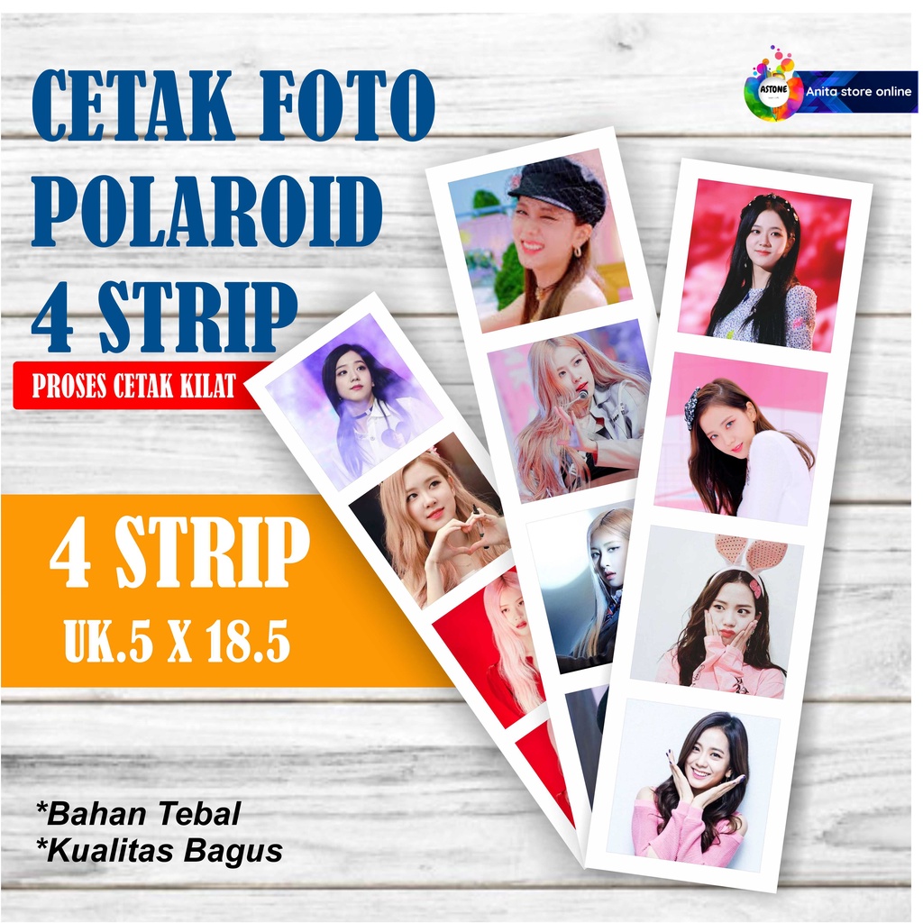 Jual ASTONE CETAK FOTO POLAROID 4 Strip FILM Foto custom Bisa request ...