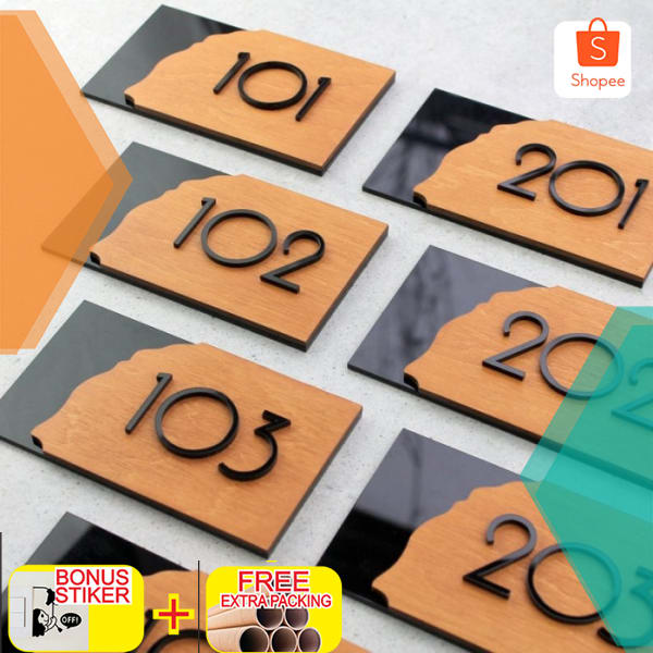 Jual NOMOR KAMAR ACRYLIC KAYU MODERN | NOMOR RUANGAN Keren | Shopee ...
