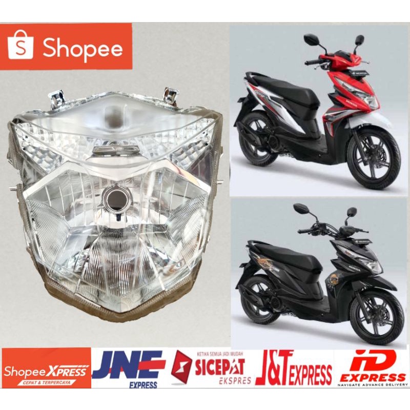 Jual Lampu Depan/Reflektor Depan/Kaca + Rumah Depan Motor Honda Beat ...