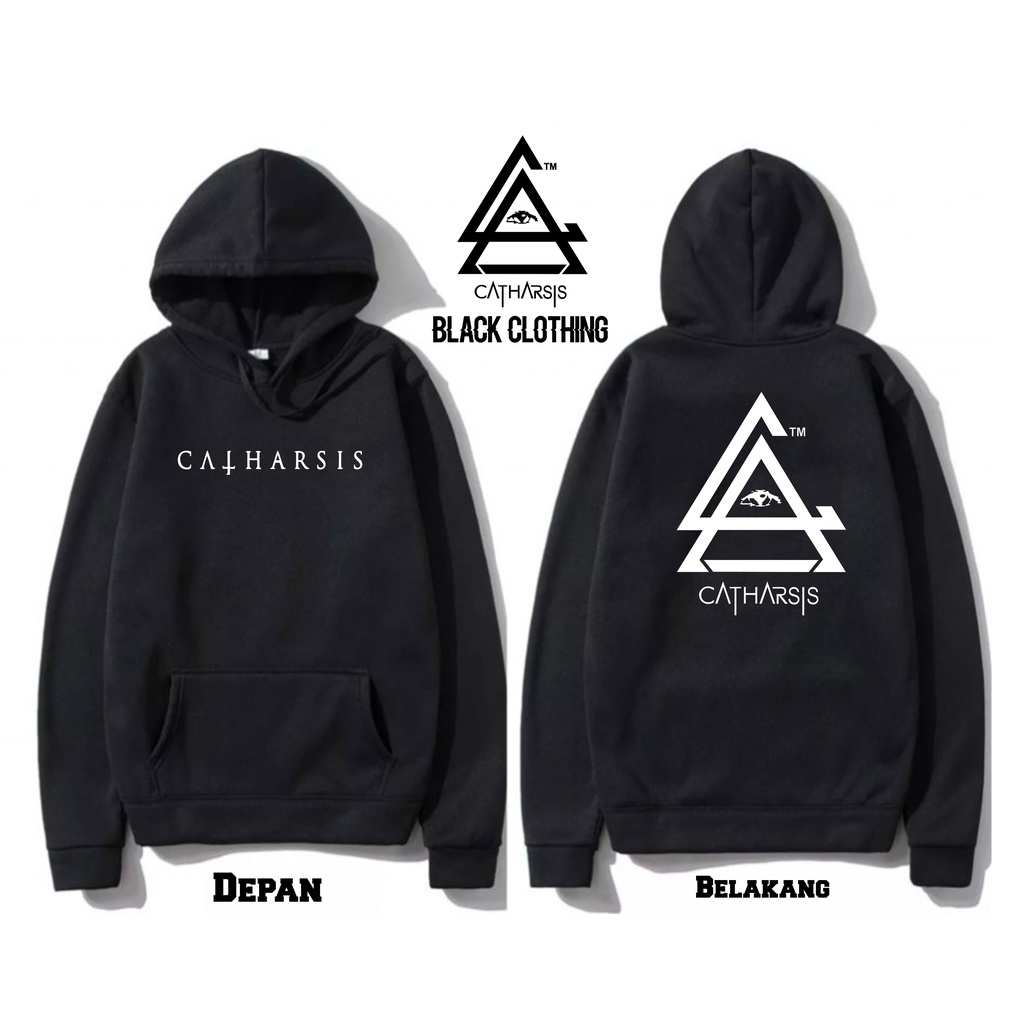 Jual Hoodie Terbaru CATHARSIS Front Back Logo White -Premium High ...