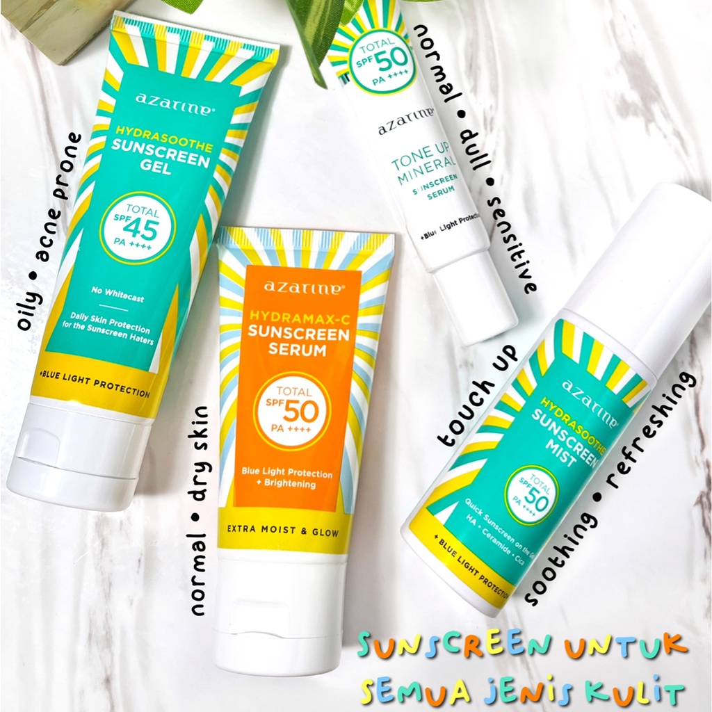 Jual Azarine Hydrasoothe Sunscreen Gel SPF 45 PA | Azarine Sun Screen ...