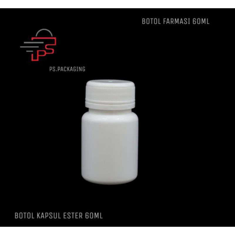 Jual BOTOL KAPSUL ESTER 60ML PUTIH / BOTOL OBAT 60ML / BOTOL FARMASI | Shopee Indonesia