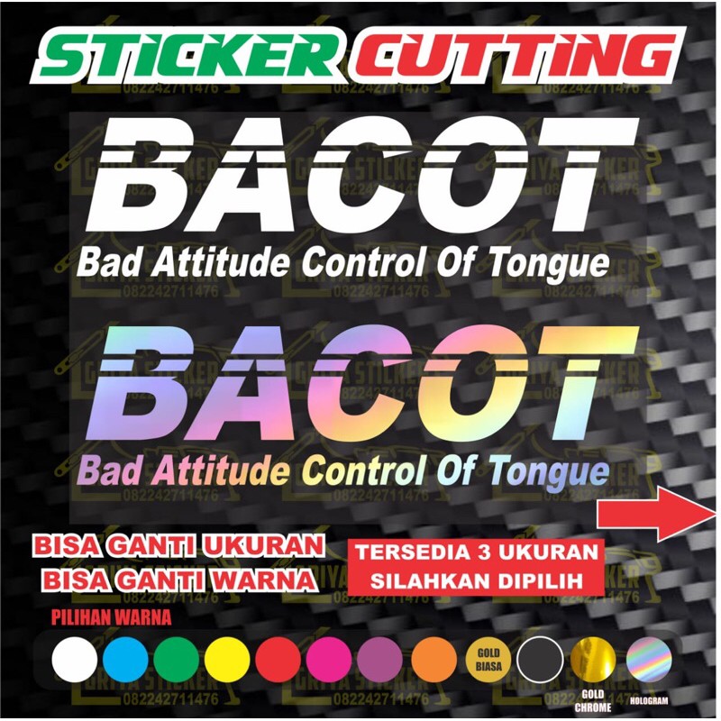 Jual Sticker BACOT stiker cutting viral sticker bacot nmax aerox beat ...