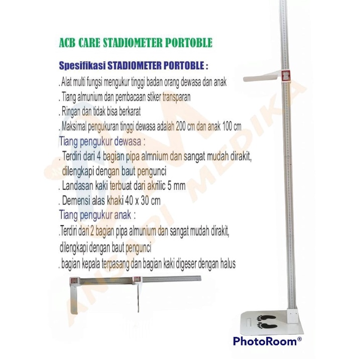 Jual STADIOMETER PORTABLE -ALAT UKUR TINGGI BADAN | Shopee Indonesia