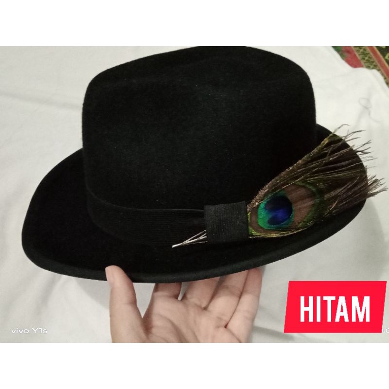 Jual TOPI FEDORA BULU MERAK HAT | Shopee Indonesia