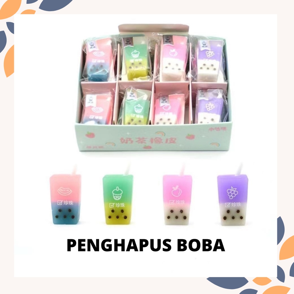 Jual PENGHAPUS BOBA ERASER SETIP STIP MILK TEA MINUMAN TEH BOBBA ...