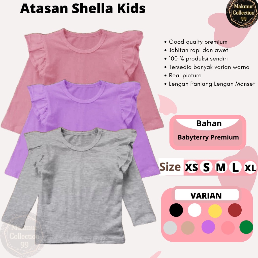 Jual Atasan Anak Perempuan 1-14 Tahun lengan Panjang model Kerutan ...