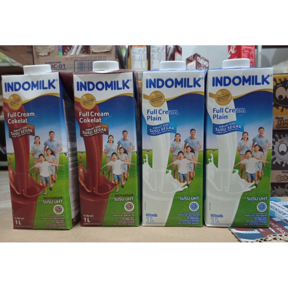 Jual Susu Indomilk UHT Full Cream Plain UHT Cokelat | Shopee Indonesia