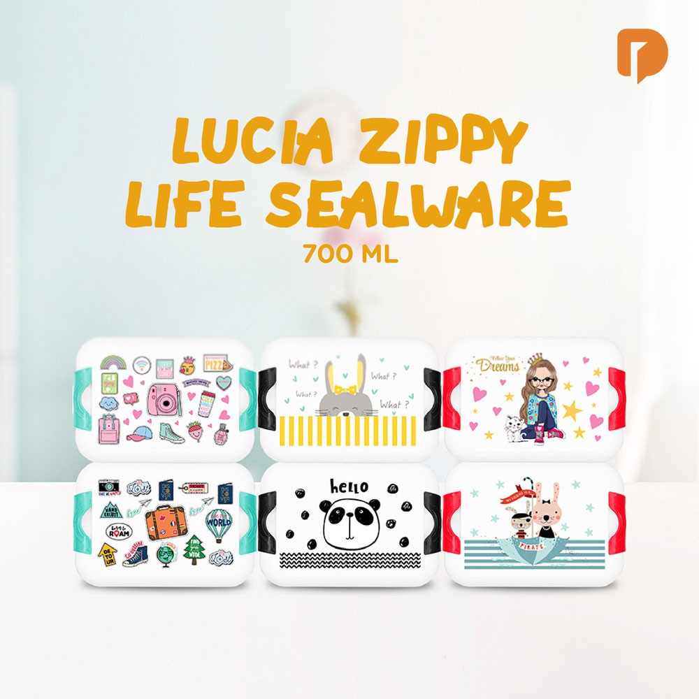 Jual TEMPAT BEKAL MAKAN - LUCIA ZIPPY LIFE SEALWARE 700 ML | Shopee ...
