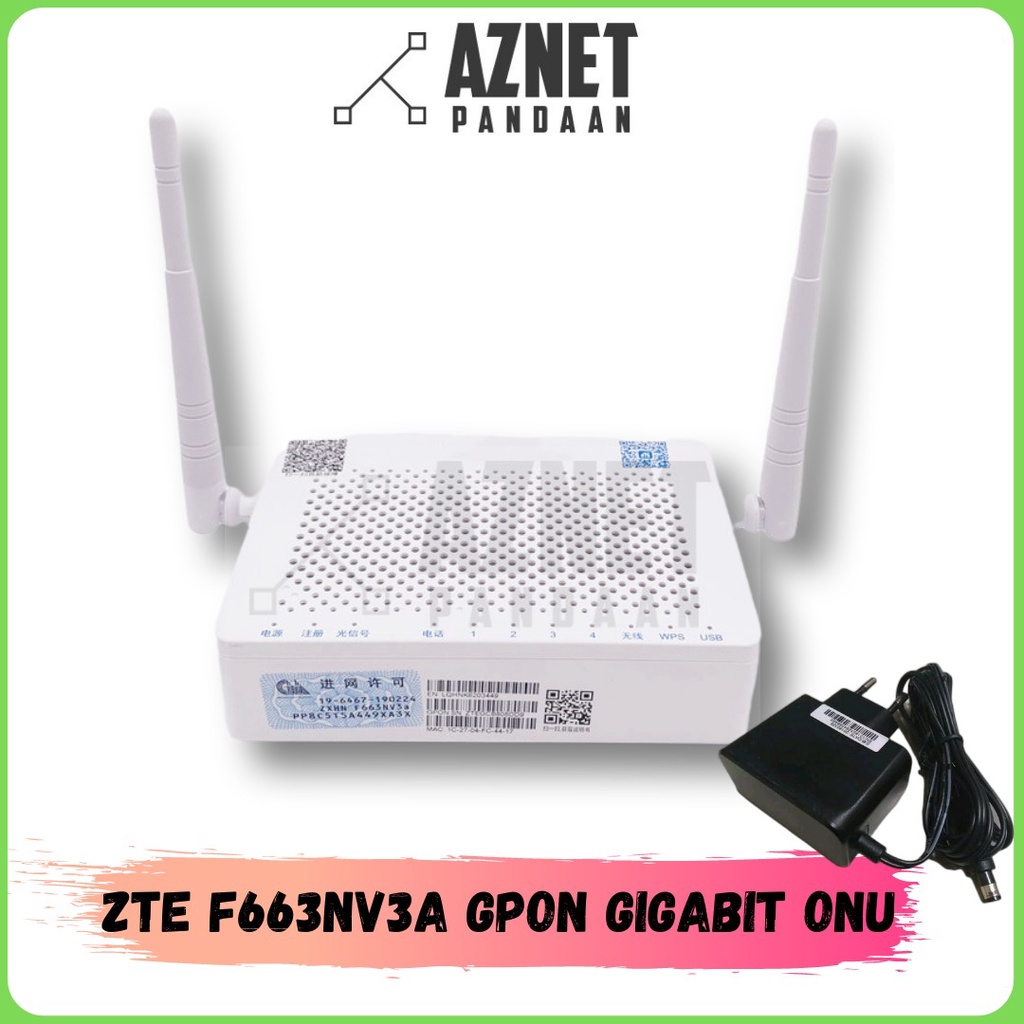 Jual ZTE F663NV3a ONU ONT GPON 2GE+2FE+2.4G WIFI English Firmware ...