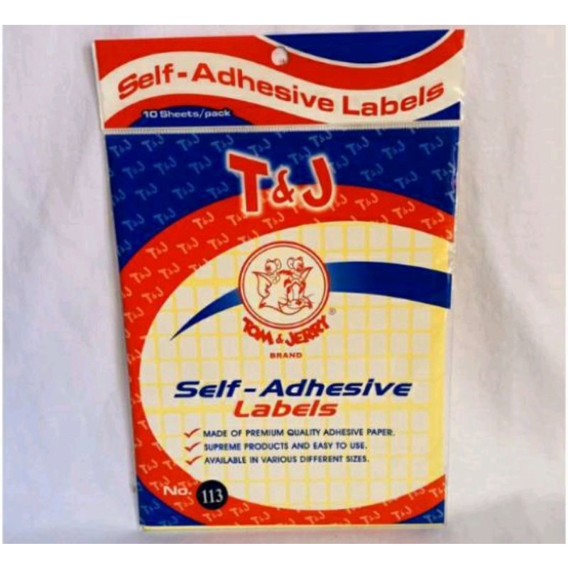 Jual Stiker Putih Polos Label Tom&Jerry No 113, 107, 109, 123 1 Pack Isi 10 Lembar | Shopee ...