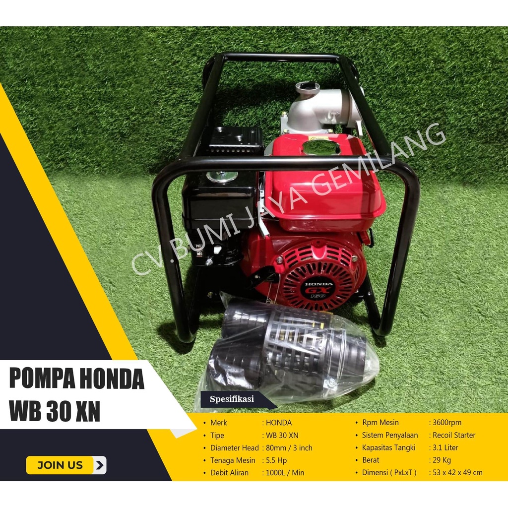 Jual MESIN POMPA AIR SAWAH HONDA WB 30 XN 3 INCH | Shopee Indonesia