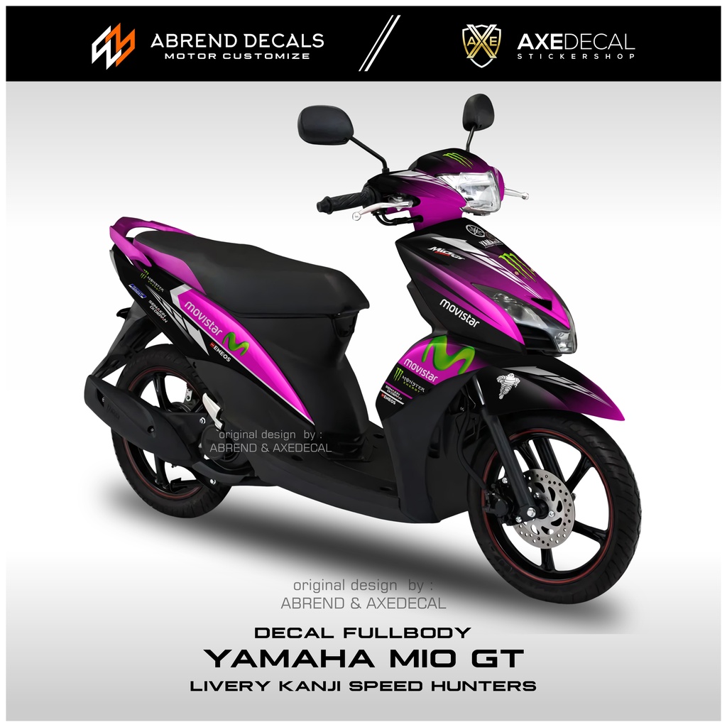 Jual Decal Fullbody Mio GT Movistar / Stiker Motor Yamaha Mio Gt Desain Custom / Stock Decals ...