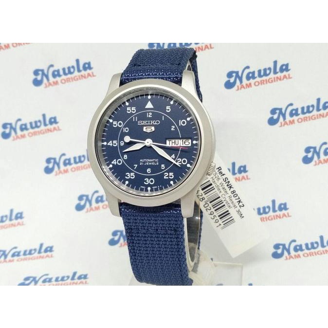 Jual Seiko 5 Automatic SNK807K2 Dark Blue Dial & Nylon | Jam Pria ...