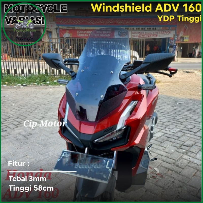Jual Windshield ADV 160 Visor ADV 160 Model Tinggi Smoke YDP | Shopee ...
