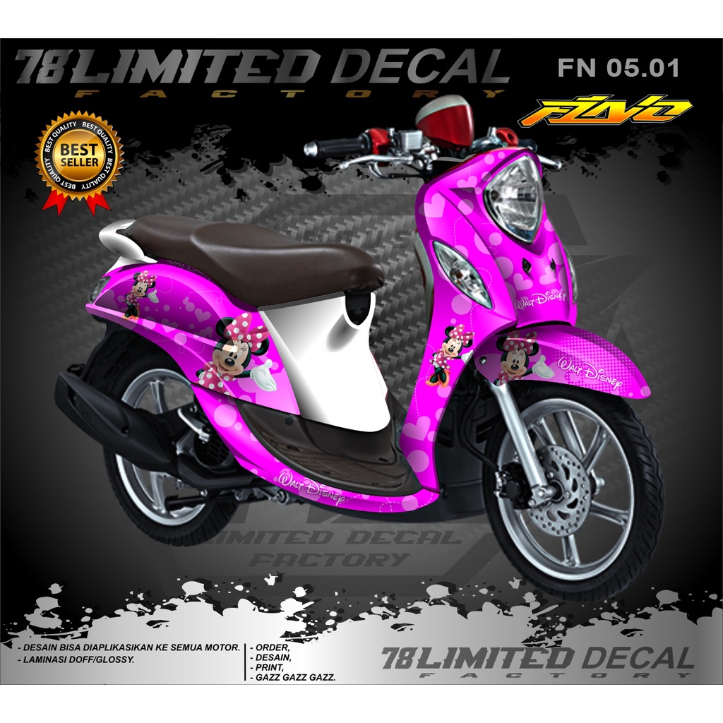 Jual Decal Sticker Fullbody Motor Yamaha Fino Desain Micky Mouse FN 05. ...