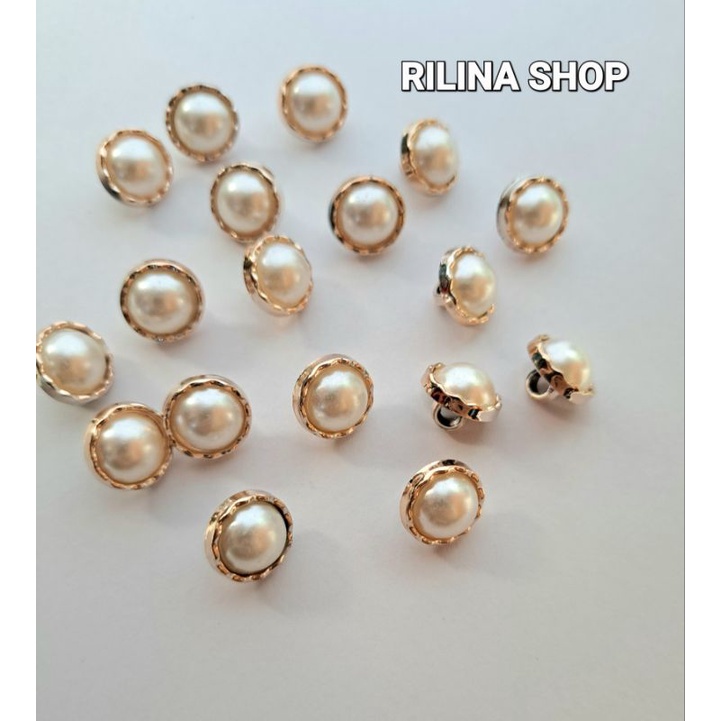 Jual MUTIARA GOLD LIST MOTIF BUNGA DIAMETER 13 MILIMETER M 100 PCS ...