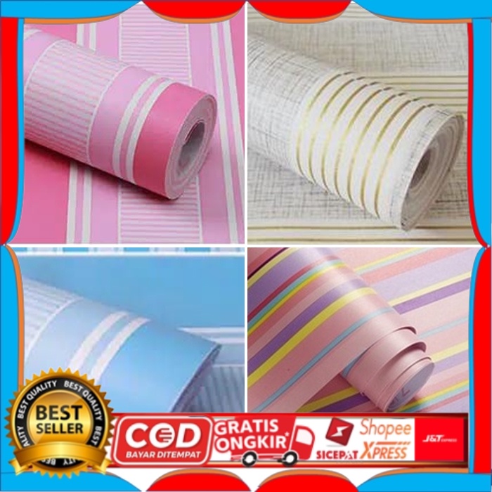 Jual Promo Wallpaper dinding Premium Salur Line Garis All Warna dan Salur Chakra 45cm x1m ...