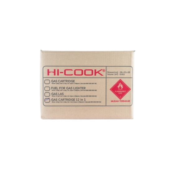 Jual Hi-Cook Gas Cartridge 12 in 1 (1 Dus isi 12 pcs) | Shopee Indonesia