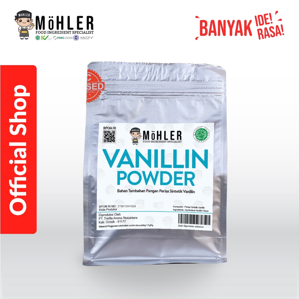 Jual MOHLER Vanillin Powder 500 Gr, 1000 Gr | Shopee Indonesia