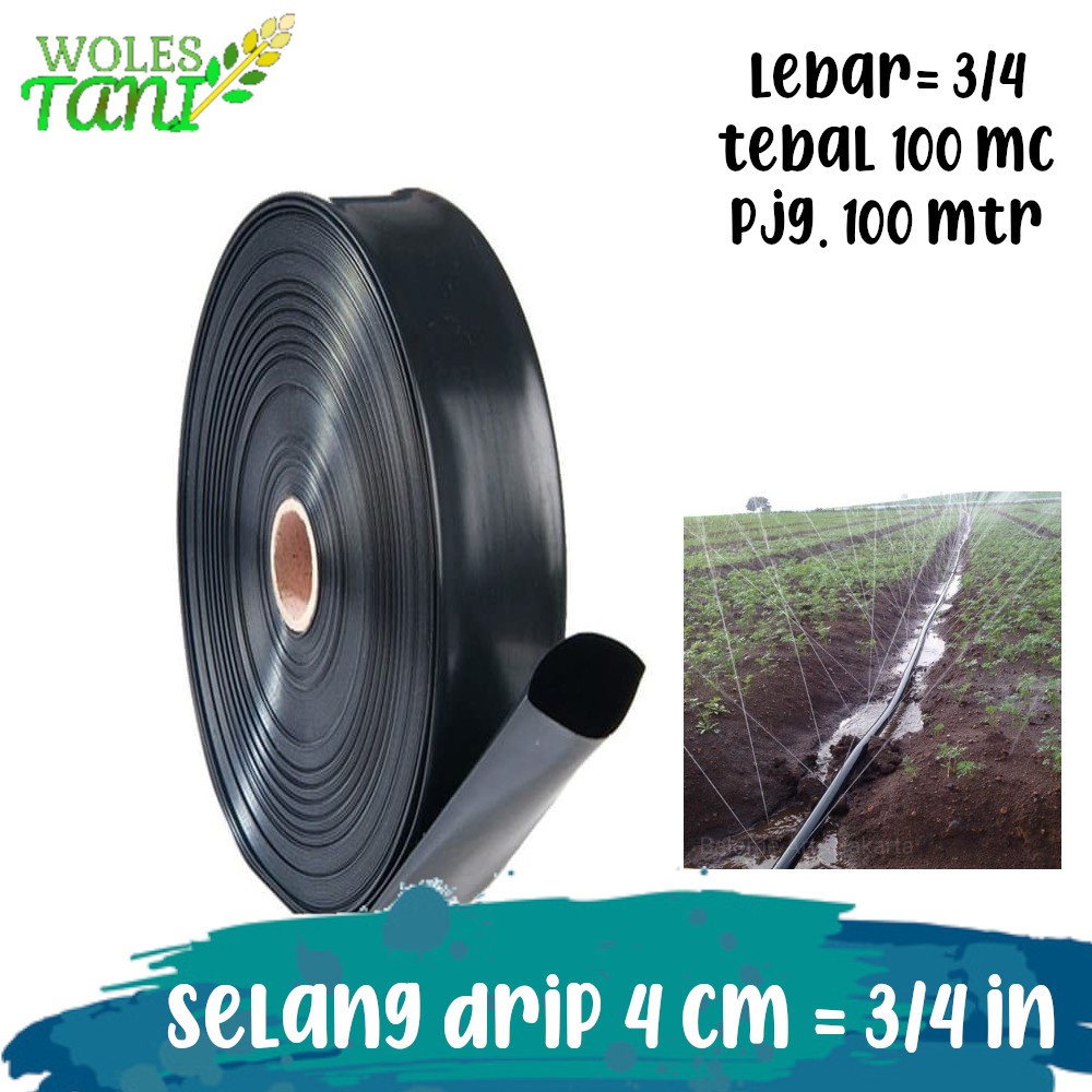 Jual Selang Drip Hitam Selang Irigasi 4 Cm 3/4 Inch Panjang 100 Meter ...