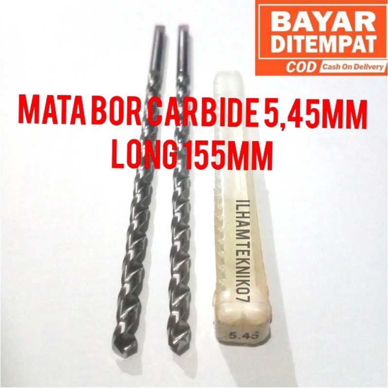 Jual mata bor Carbide mata bor besi drill Carbide 5,45mm long 155mm ...