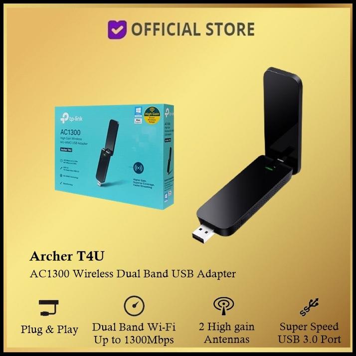 Jual Tp-Link Archer T4U Ac1300 Dual Band Wifi Wireless Usb Adapter Tplink | Shopee Indonesia