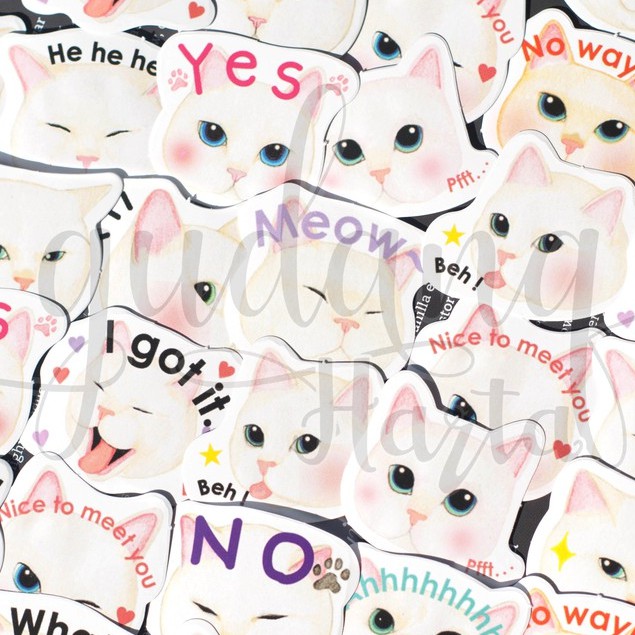 Jual Stiker Kucing Meow Cat Lucu Unik Sticker DIY Scrapbook GC 303350 ...