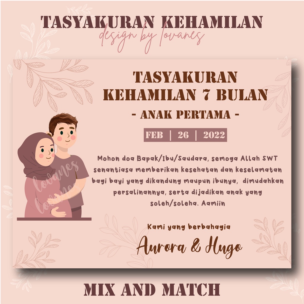 Jual Stiker Tasyakuran Kehamilan 4 Bulanan / 7 Bulanan / Tasyakur 4 ...