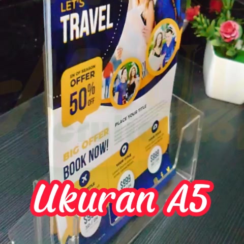 Jual Tempat Brosur Akrilik A5 / Display Brosur Acrylic / Rak Brosur ...