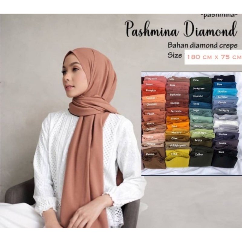 Jual Pashmina Diamond 180x75cm | Shopee Indonesia