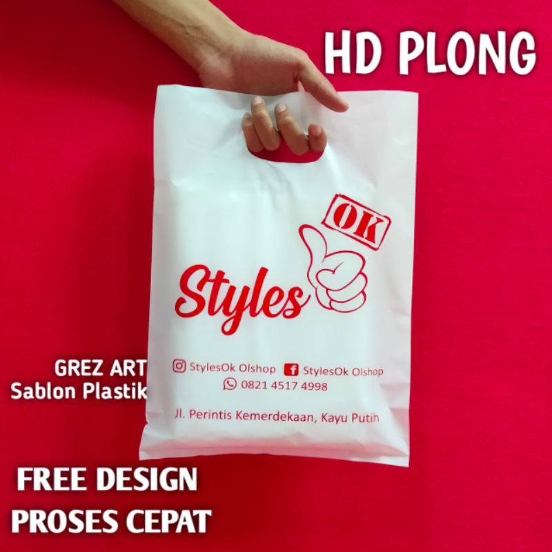 Jual Plastik Sablon Packing Olshop HD Plong 15x22 Murah, FREE DESIGN ...