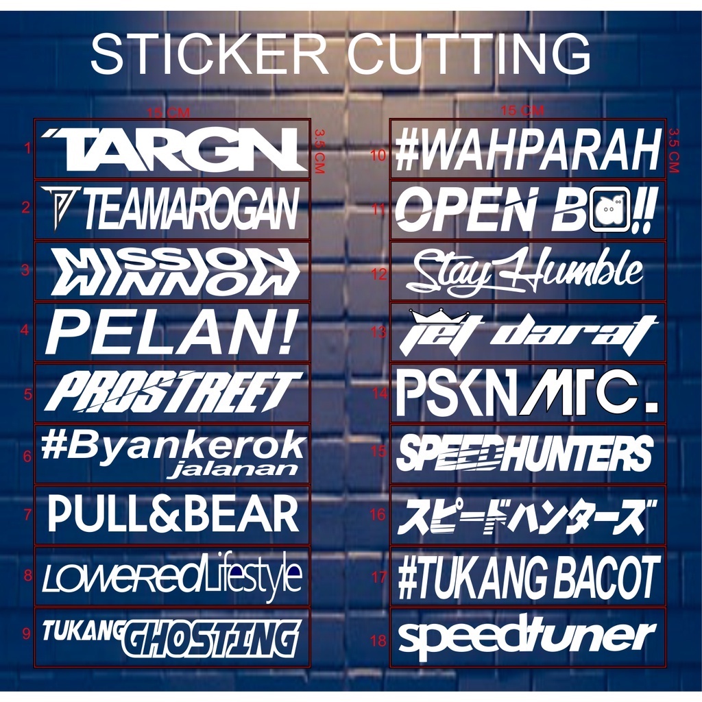 Jual Sticker Cutting Racing ukuran 15 x 3.5 cm | Shopee Indonesia