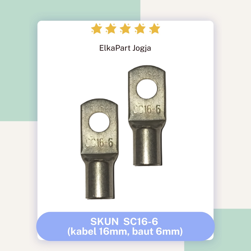 Jual SKUN SC16-6 Import Scun Copper Terminal Copper Cable Lug SC 16-6 16 | Shopee Indonesia
