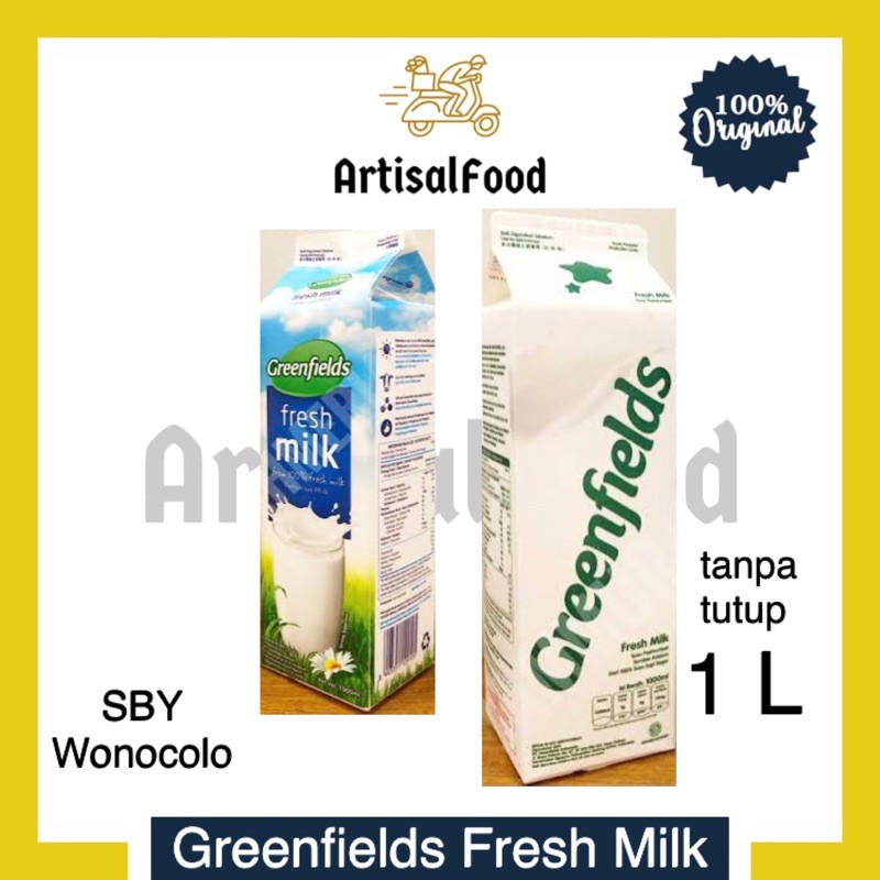 Jual GREENFIELDS FRESH MILK 1liter ORI (GOJEK) susu cair | Shopee Indonesia