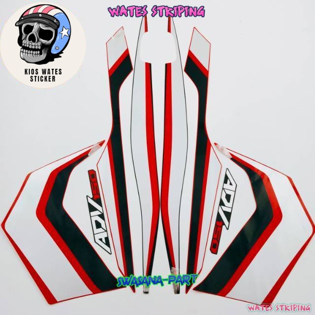 Jual Striping honda adv 150 2019 stiker list body hitam merah motor ...