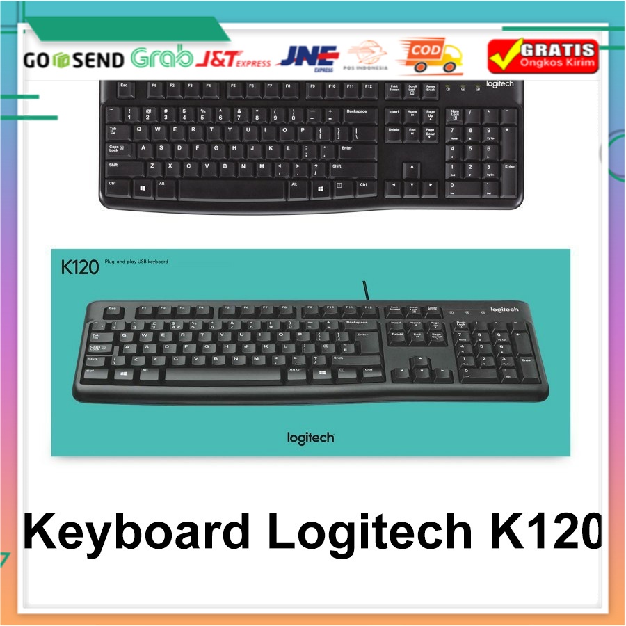 Jual Logitech Original Keyboard K120 Plug and Play USB Keyboard untuk ...